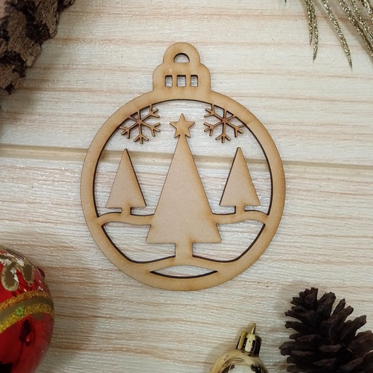 Esferas navideñas en MDF (Colección) - El Mundo del Corte Láser
